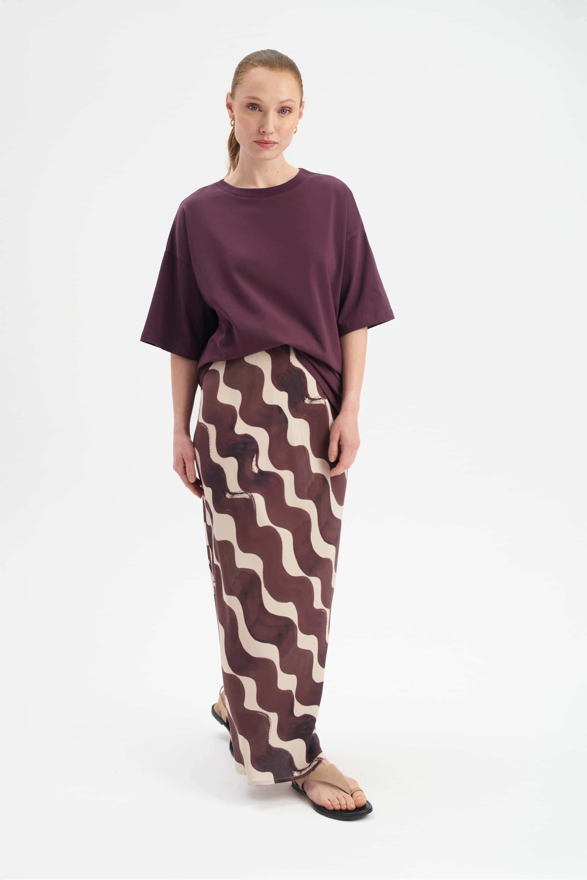 Długa spódnica w paski MELIA WAVES | sklep NAREE