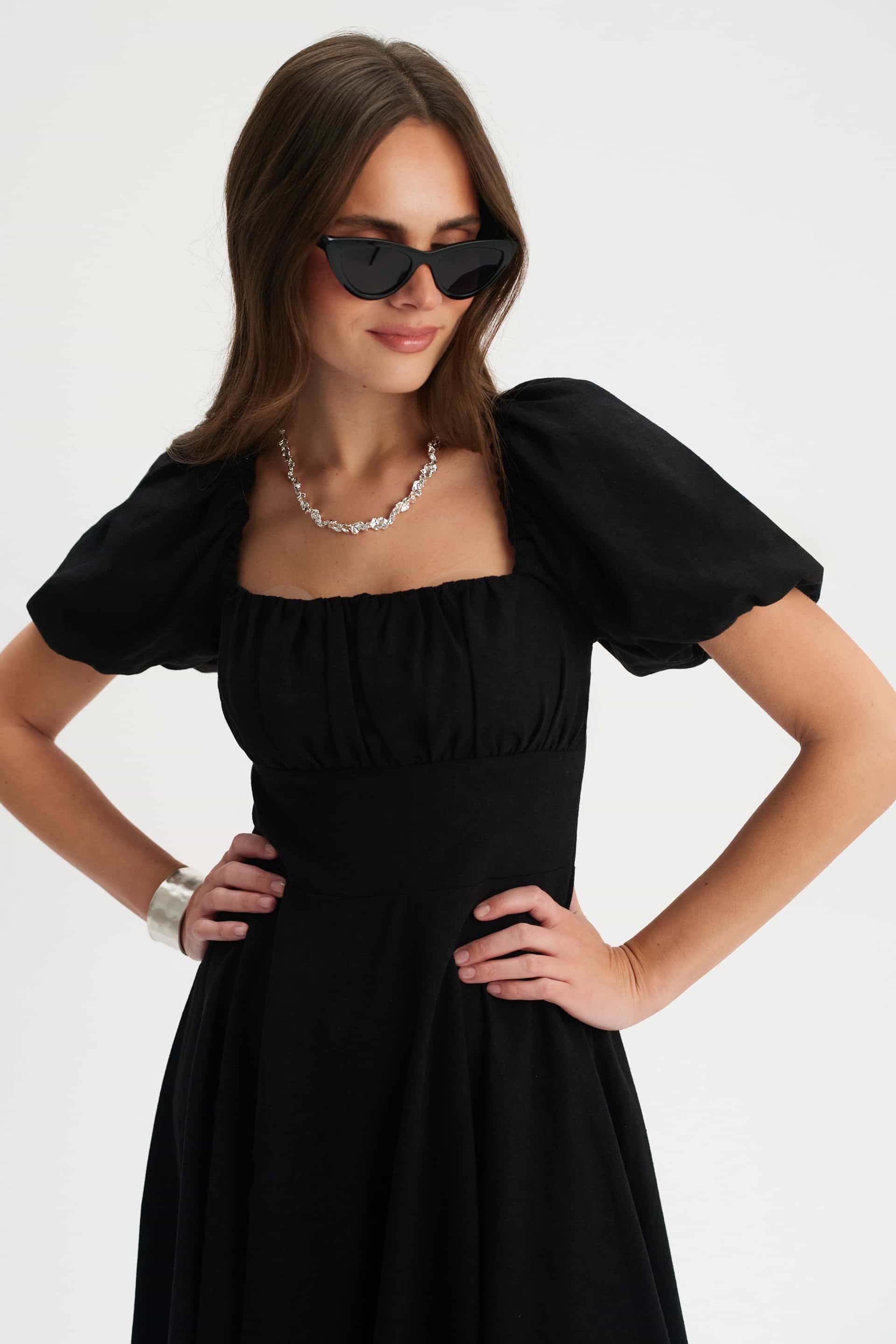 Sukienka bombka mini czarna BARB BLACK| sklep NAREE