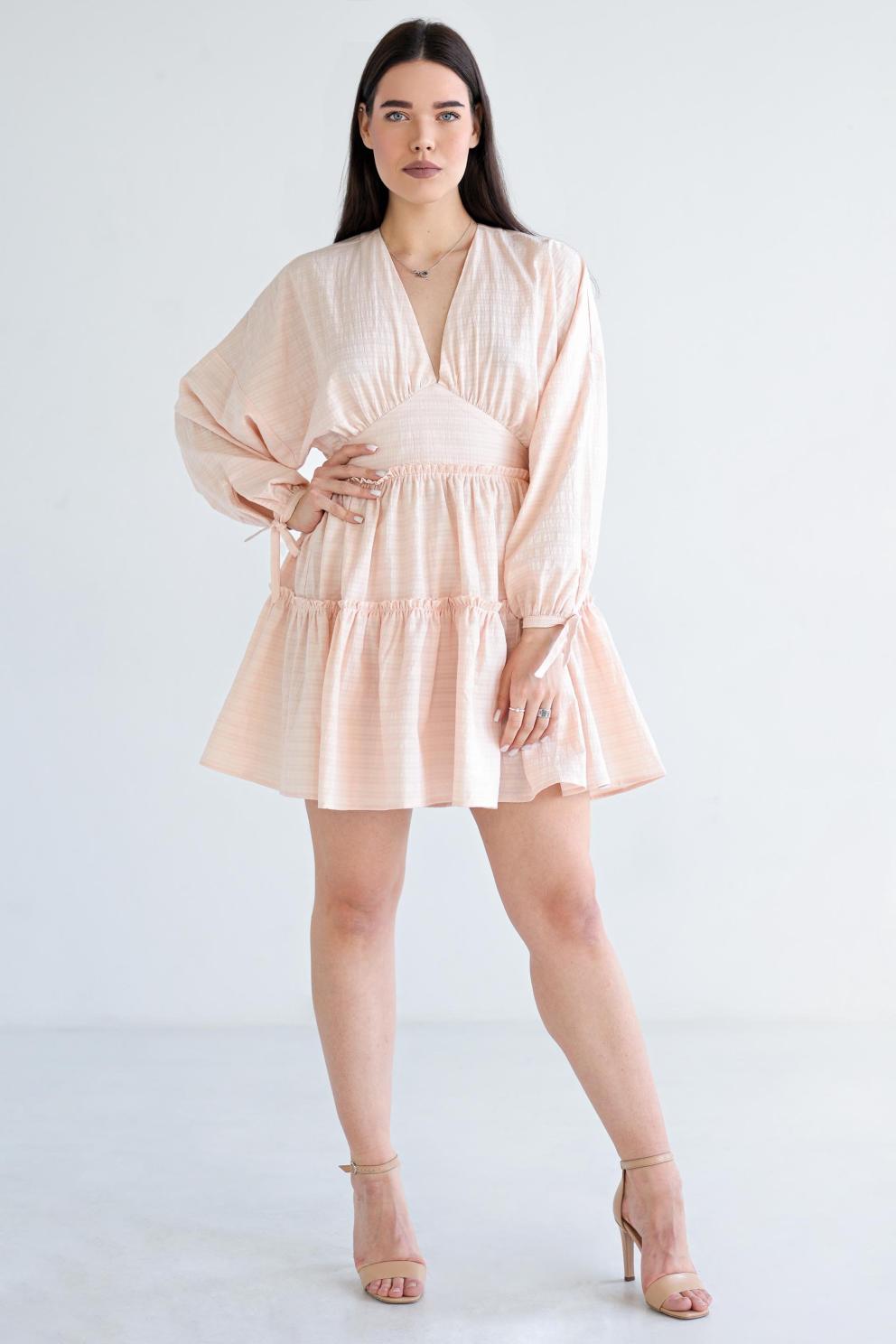 Różowa Pastelowa Sukienka Mini Aurora Rose Petal | Sklep Online Naree