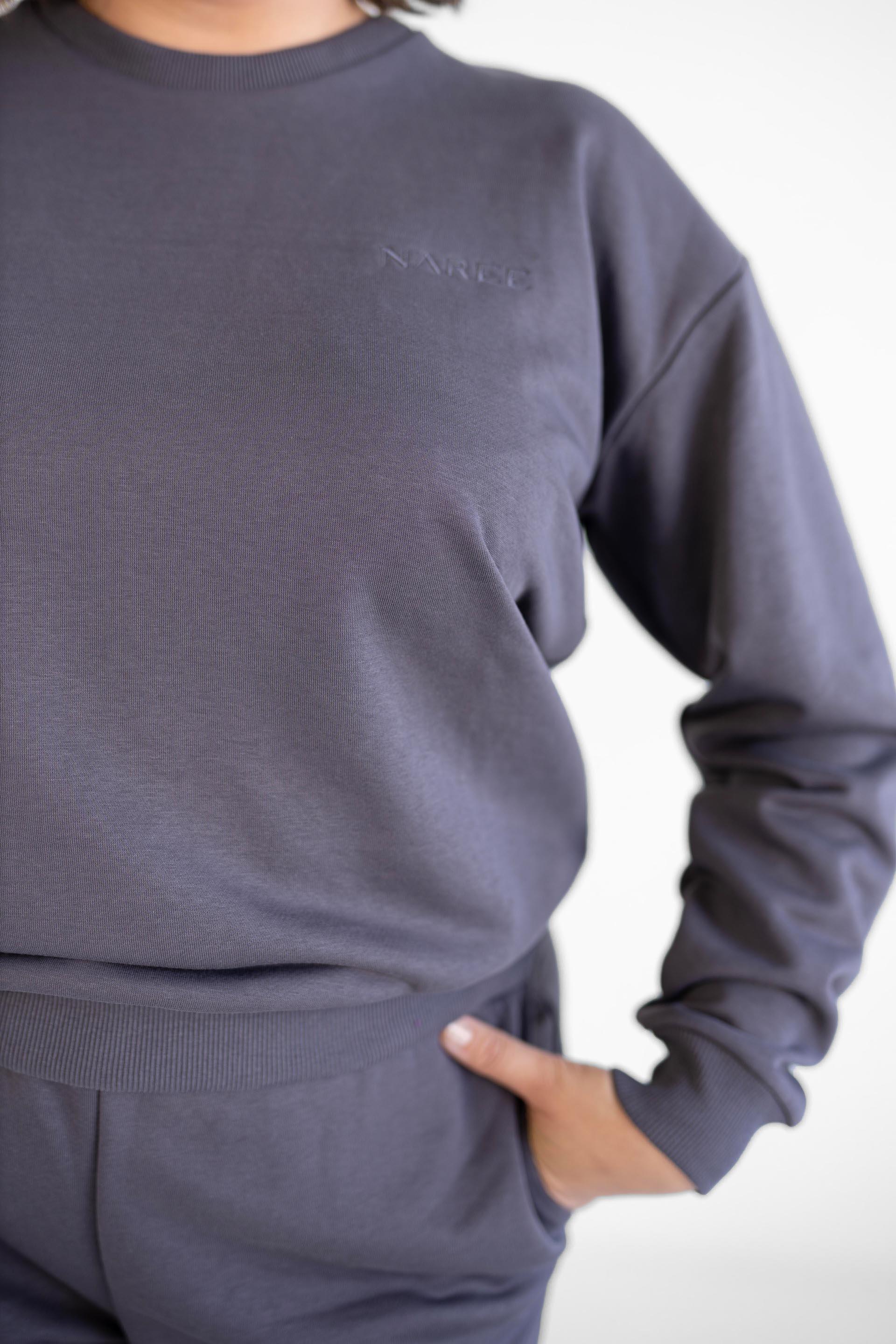 Ciemno Szara Bluza Damska Karmen Anthracite - Antracyt | Sklep Online Naree