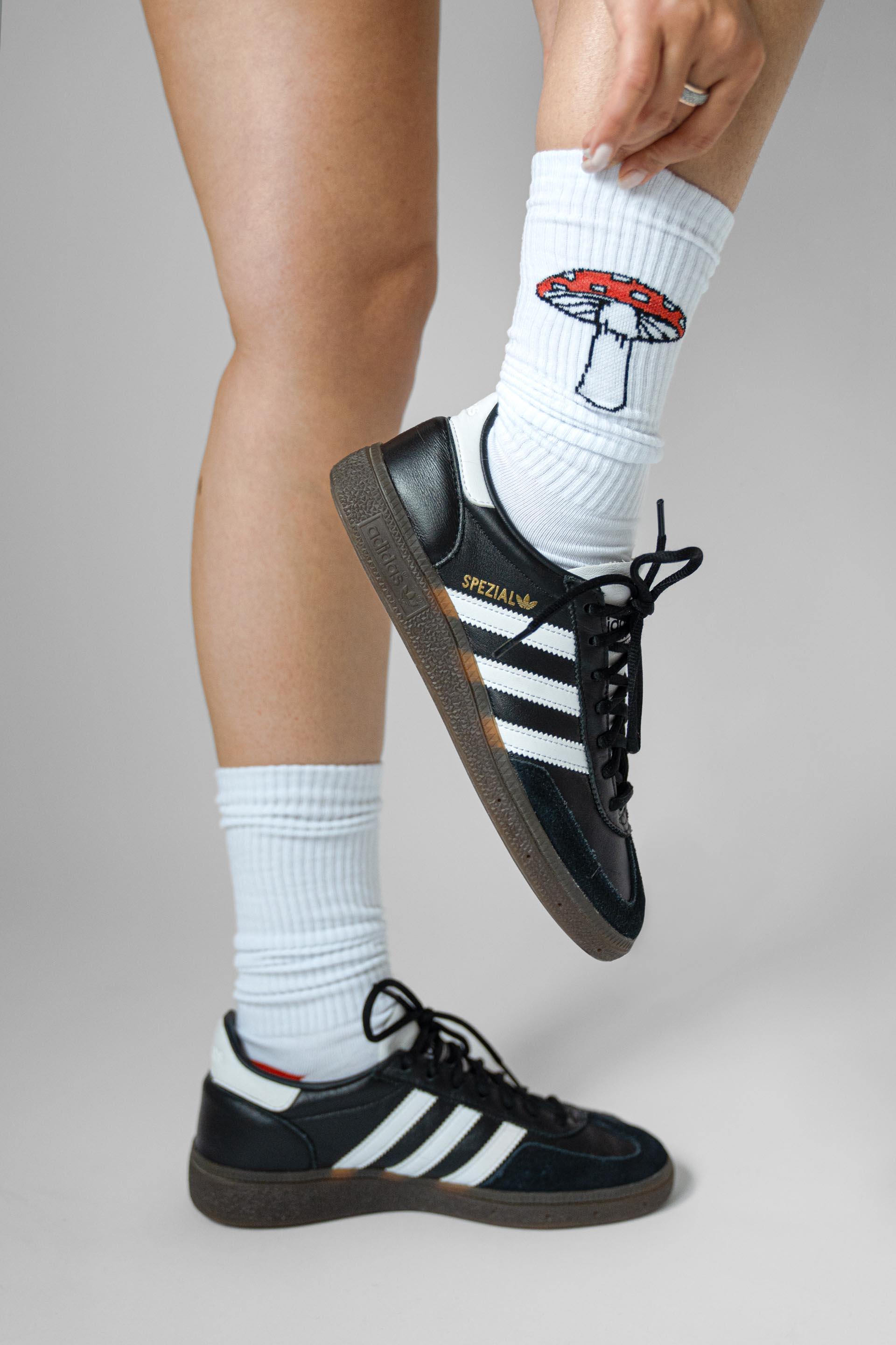 Wysokie Skarpety Damskie z Obrazkiem Grzyba ZANYA MUSHROOM | Sklep Naree