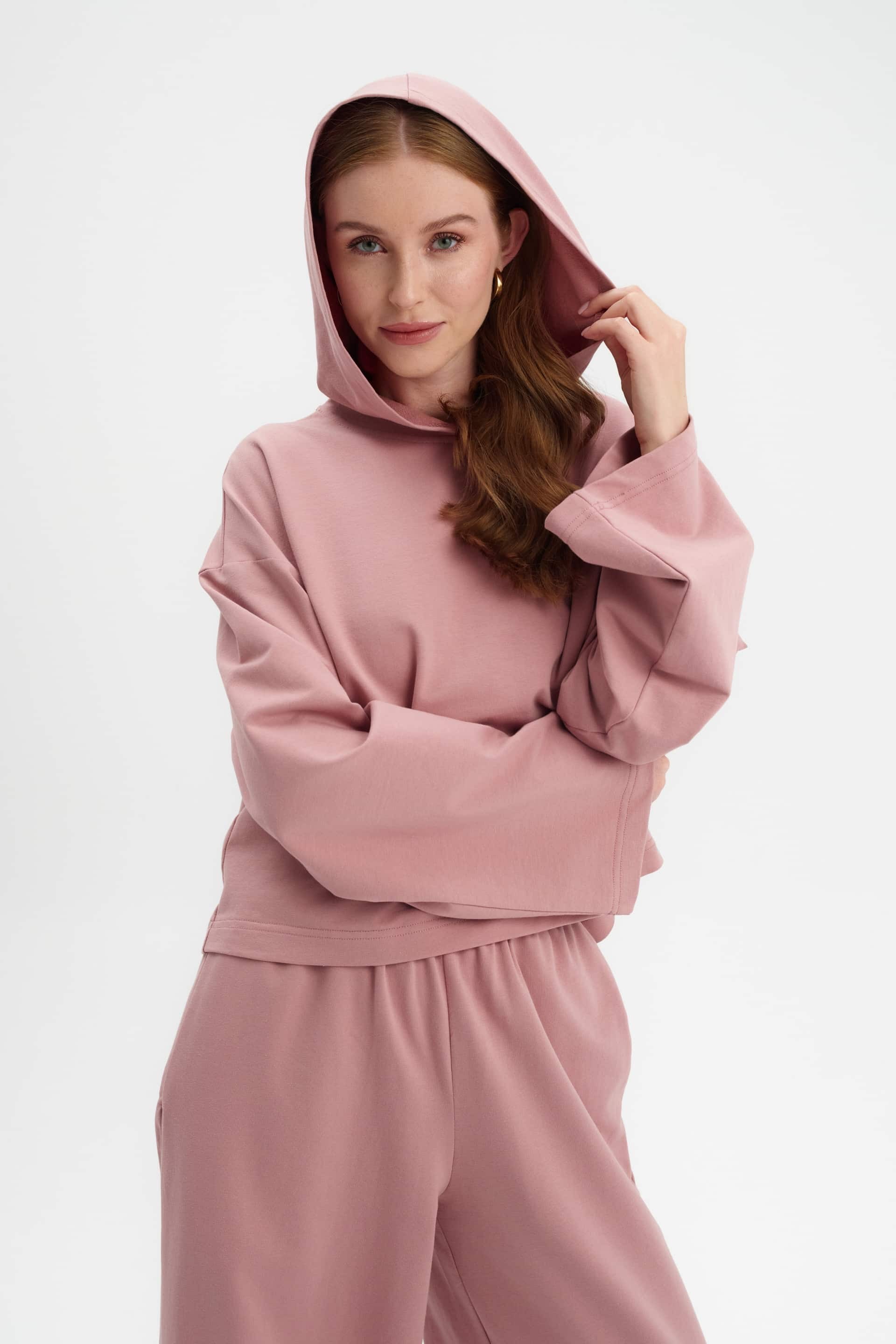 Różowa Bluza o Skróconym Kroju. SORAN PINK | Sklep Naree